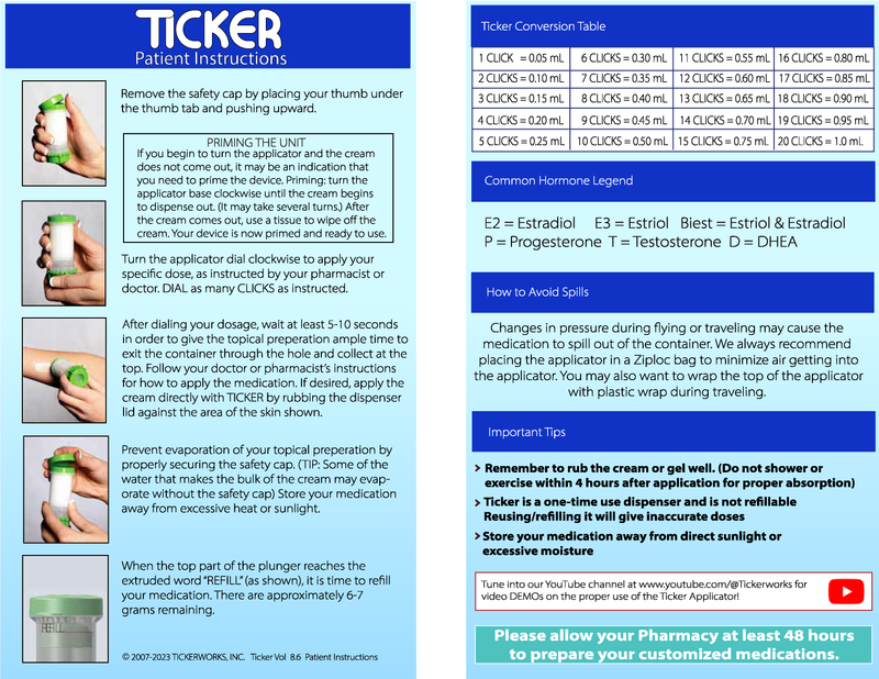 TICKER Patient Instruction Inserts - (100 Count) – TICKERWORKS